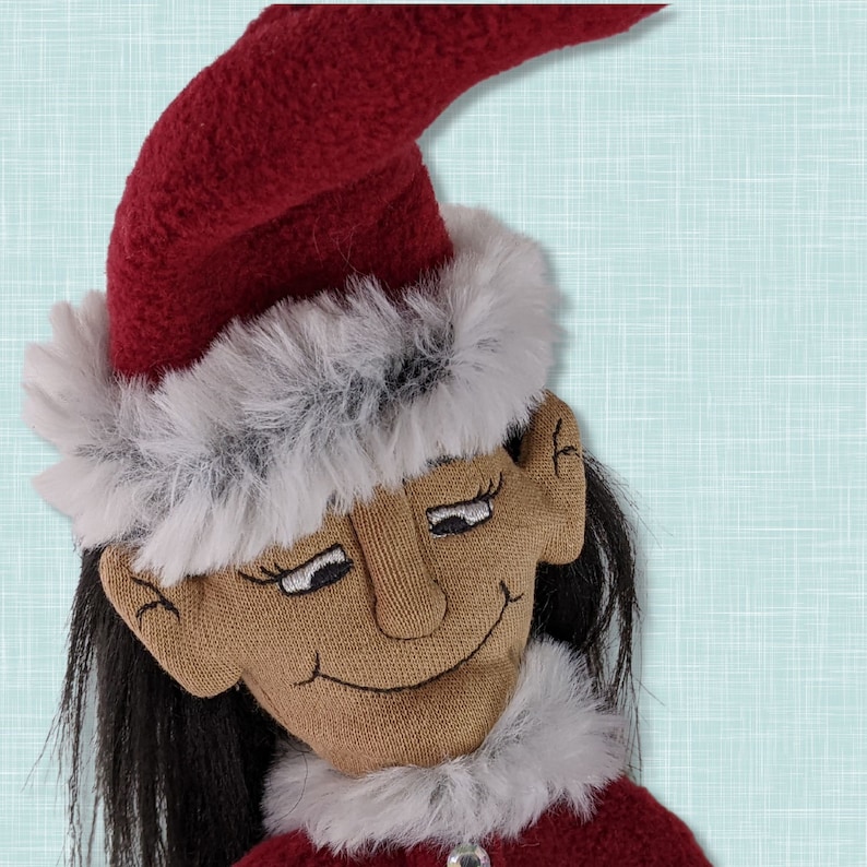 In the Hoop Posable Christmas Elves Art Doll Pattern With 2 Head ...