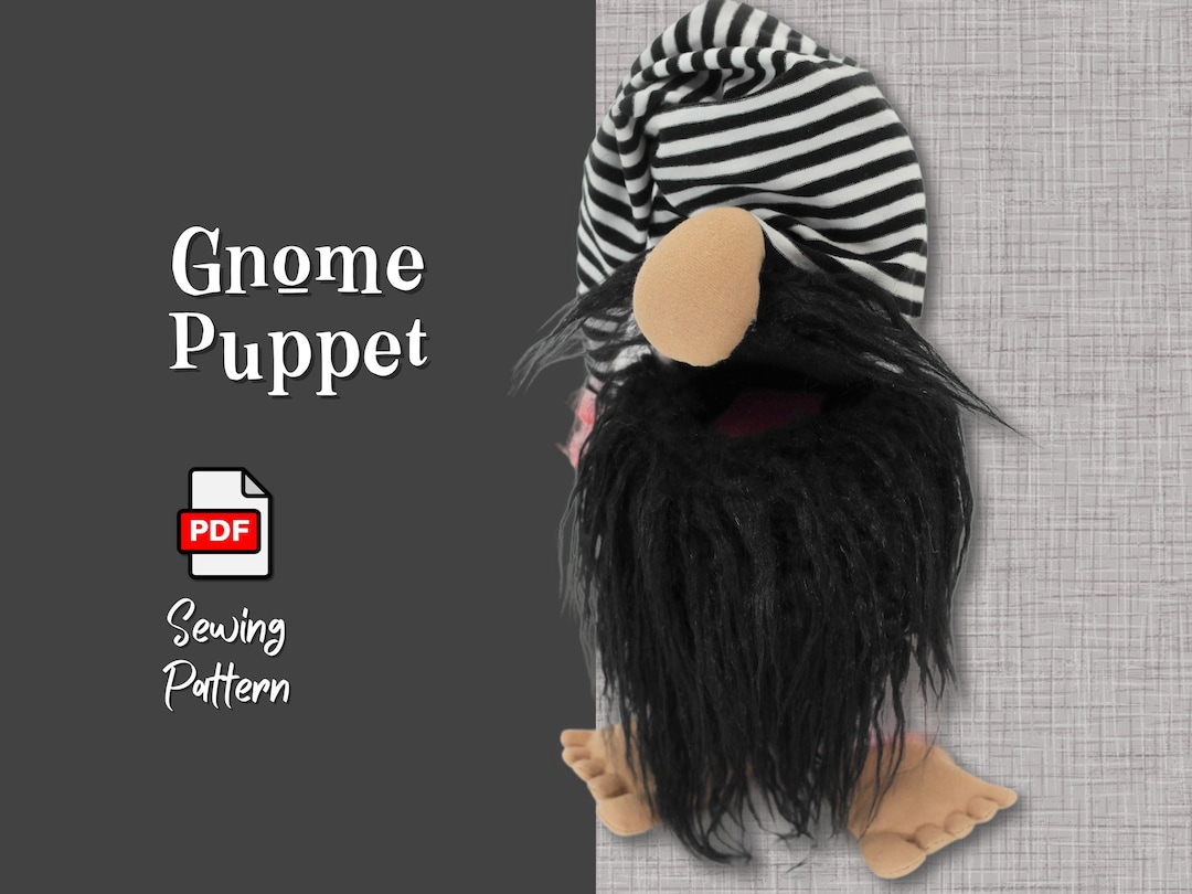 PDF Gnome Puppet Sewing Pattern With Feet, Video Tutorial and Color ...