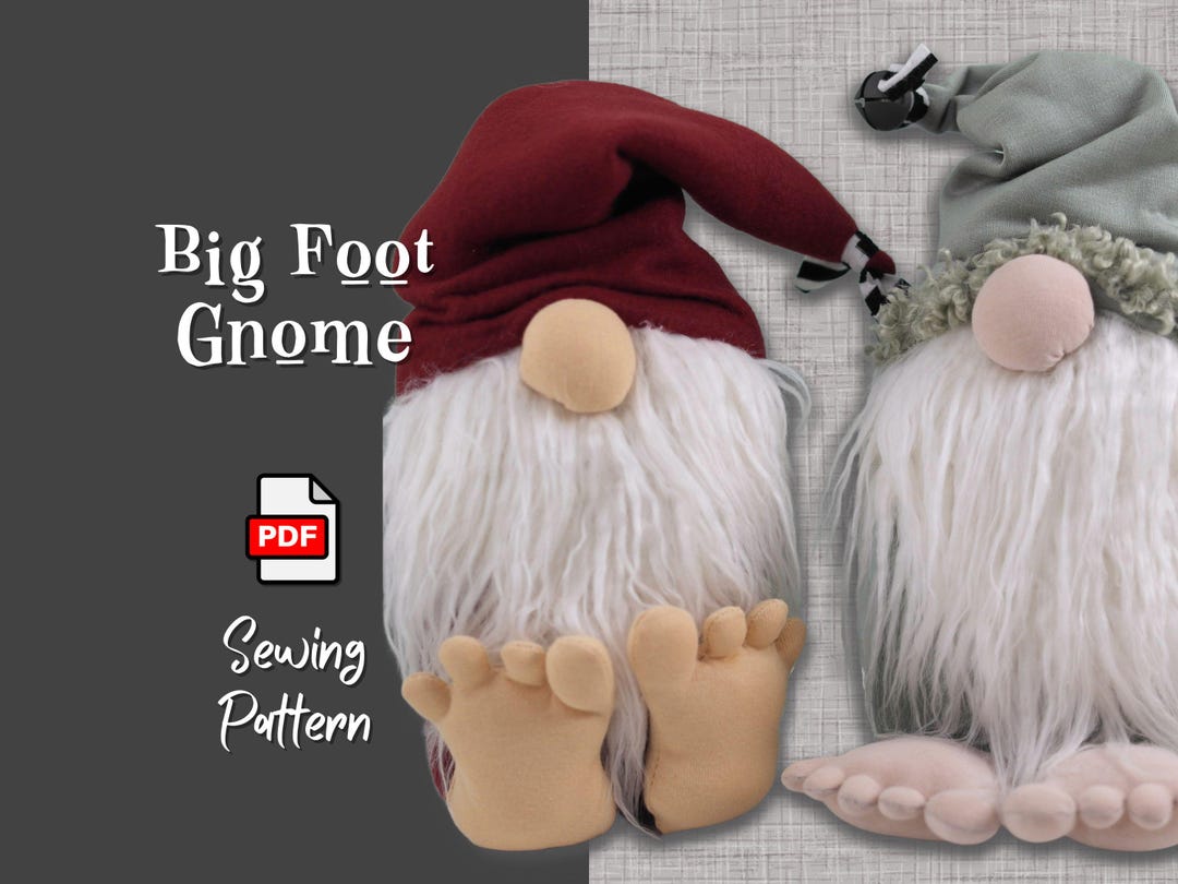 PDF Gnome Sewing Pattern With Feet, Big Foot Gnome Tutorial ...
