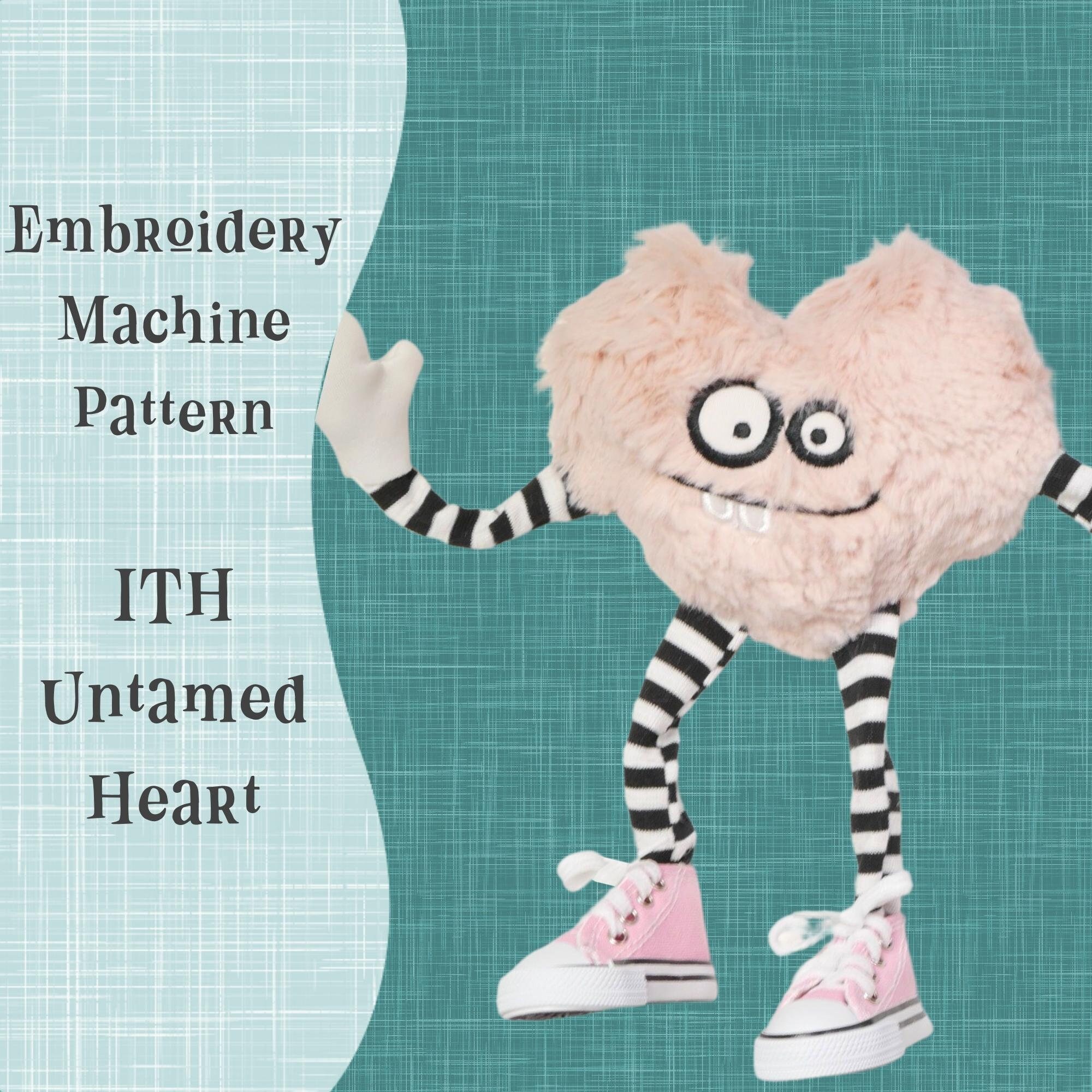 In the Hoop Heart Plushie Doll Pattern for Your Embroidery Machine With ...