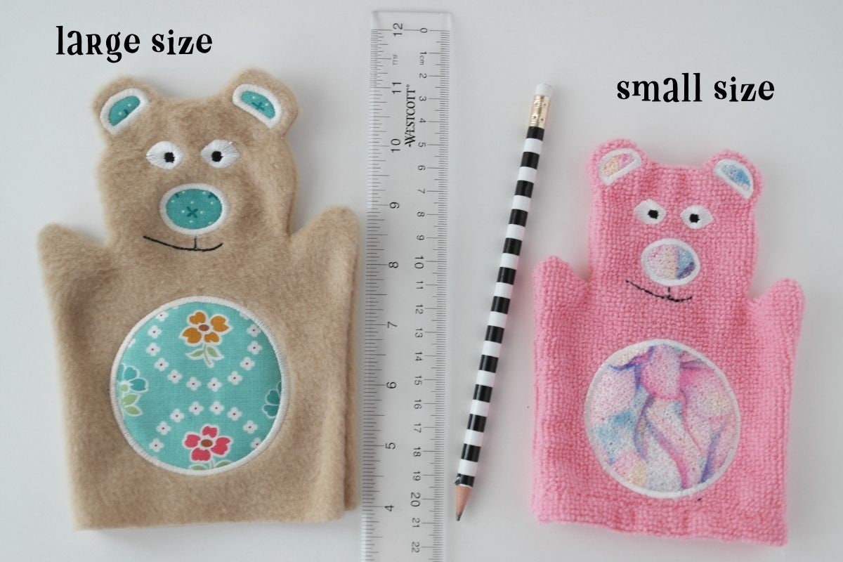 In the Hoop Teddy Bear Hand Puppet Pattern ITH Machine Embroidery ...