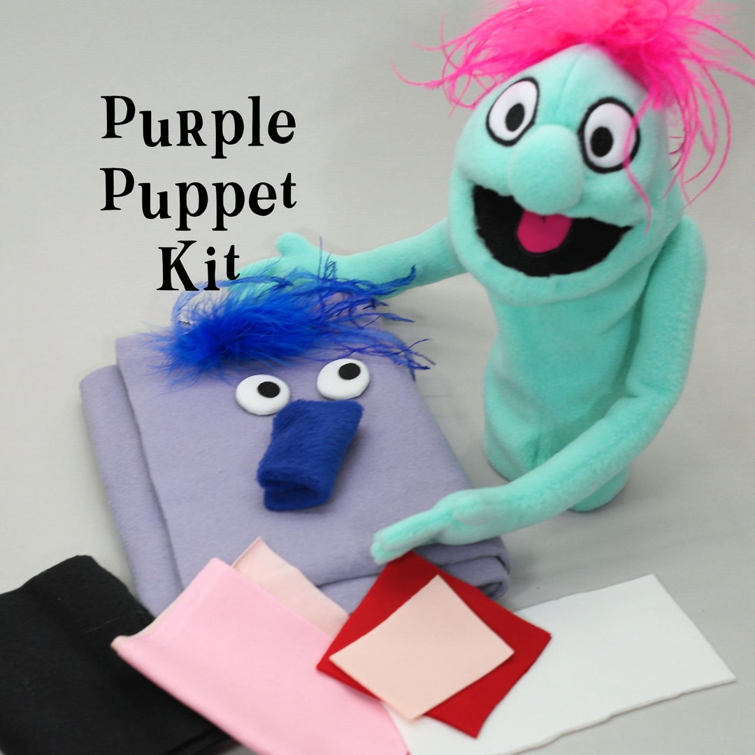 DIY Puppet Kit Make Your Own Lavender Fleece and Blue Feather - Etsy