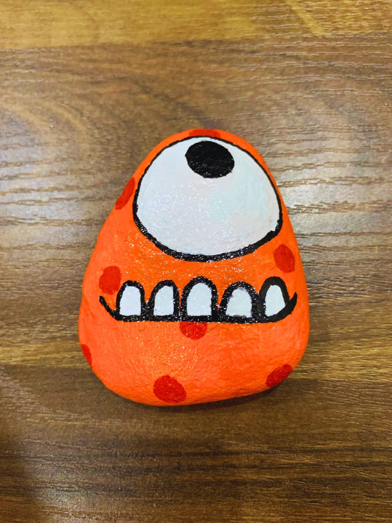 Monster Face Rocks Painting, Hand Painted Stone for Halloween and ...