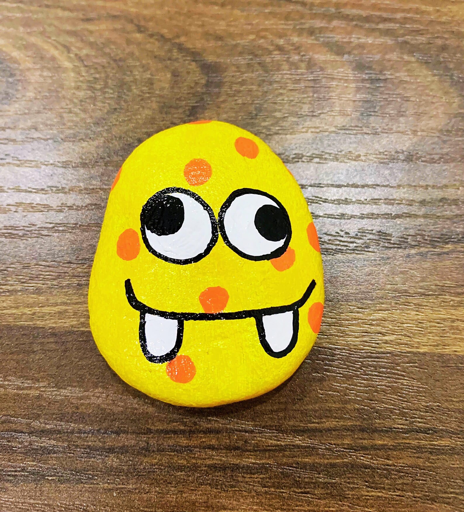Monster Face Rocks Painting, Hand Painted Stone for Halloween and ...