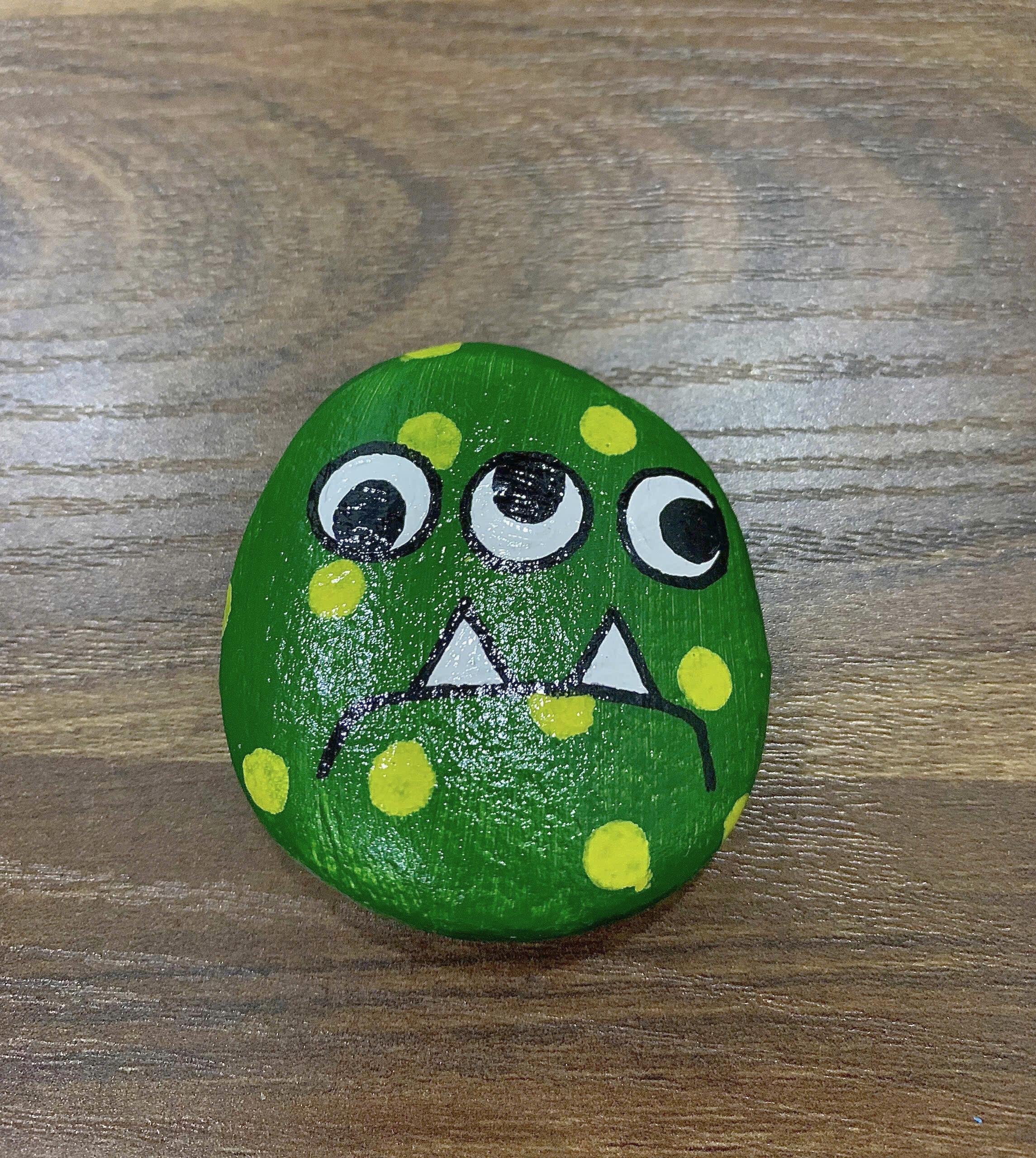 Monster Face Rocks Painting, Hand Painted Stone for Halloween and ...