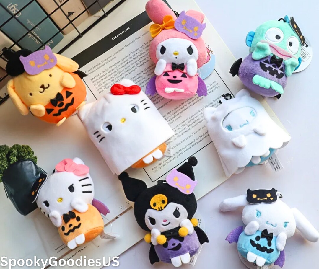 Hello Kitty Halloween Plush Doll Spooky Kuromi Ghost Cute Toy Keychain ...
