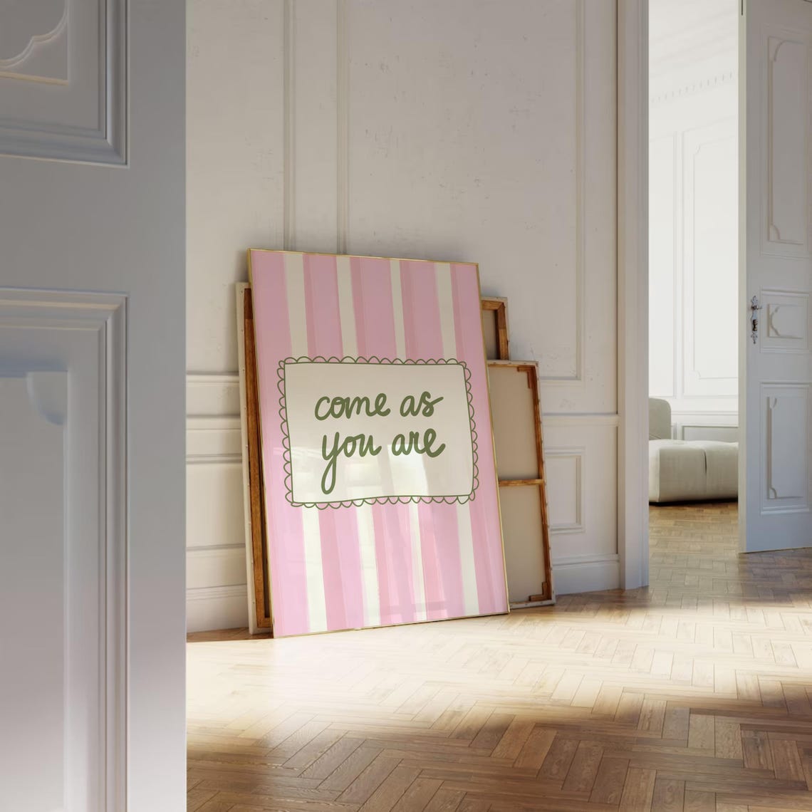Come as You Are Poster Hallway Wall Art Print UNFRAMED Decor Sage Green ...