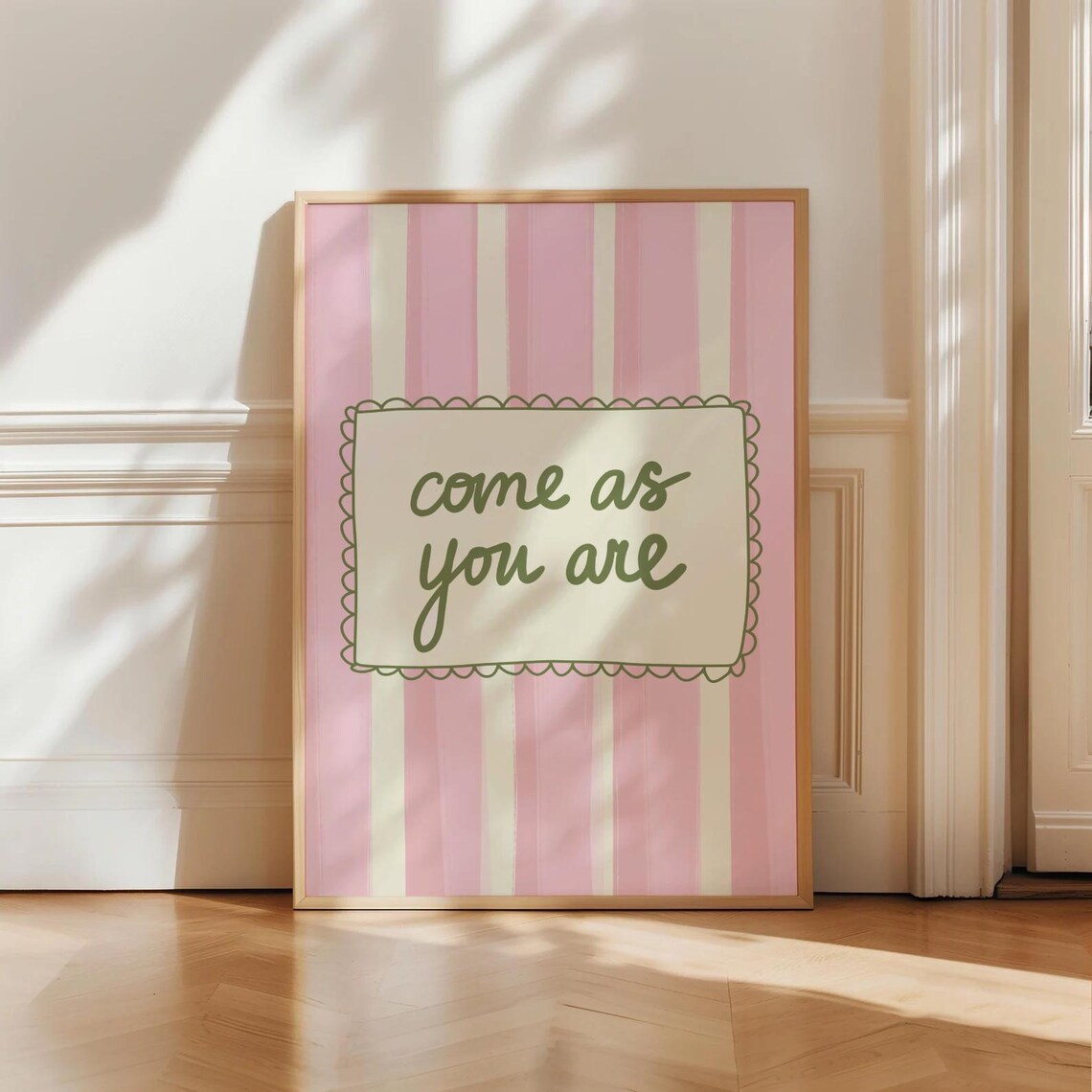 Come as You Are Poster Hallway Wall Art Print UNFRAMED Decor Sage Green ...