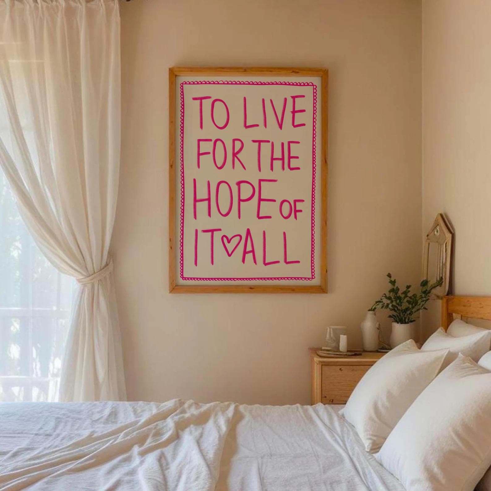 To Live for the Hope of It All Print Dorm Decor Preppy Pink Poster ...
