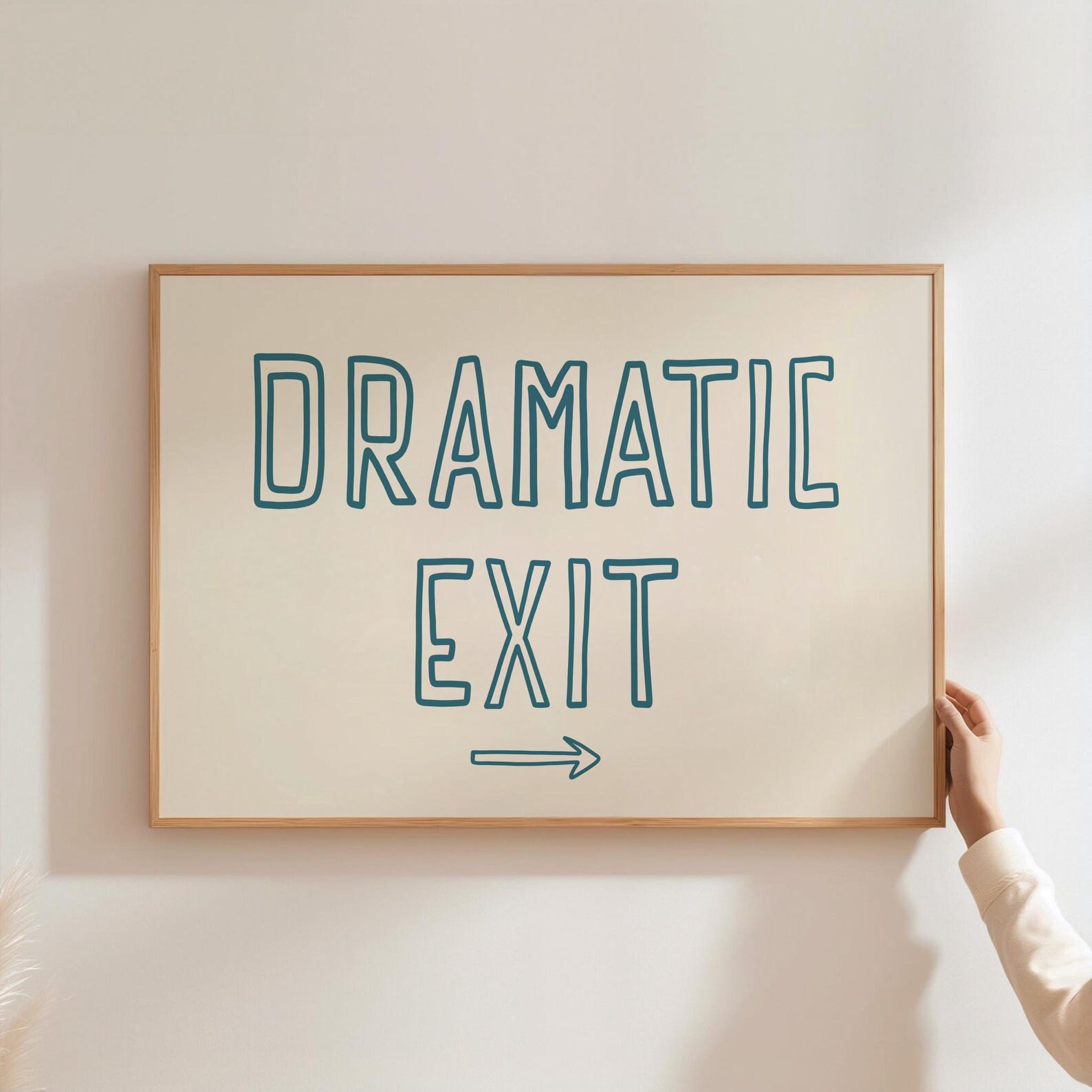 Dramatic Exit Hallway Wall Art Print, Coastal Home Decor, Funny ...