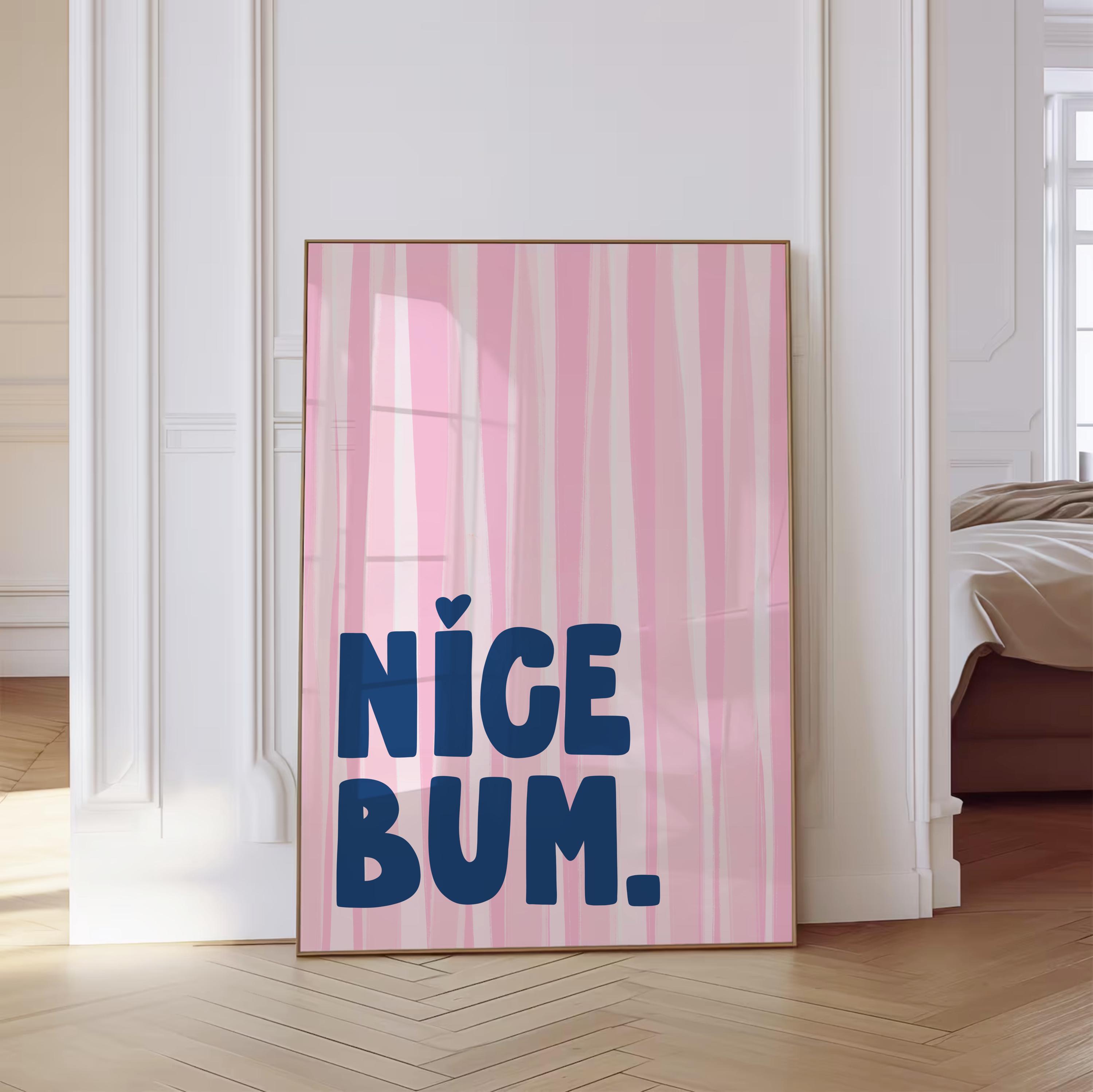 Nice Bum Print Bathroom Art Print Funny Quote Print Coastal Wall Art ...