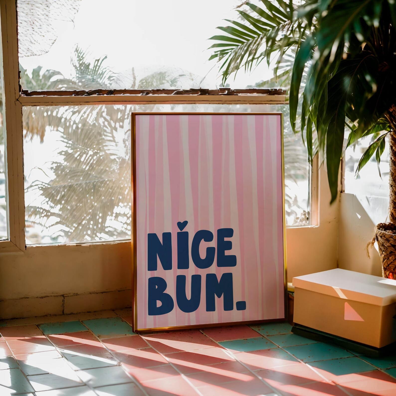 Nice Bum Print Bathroom Art Print Funny Quote Print Coastal Wall Art ...