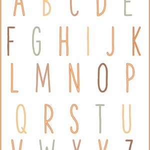 Neutral Alphabet Poster Printable PDF - Etsy