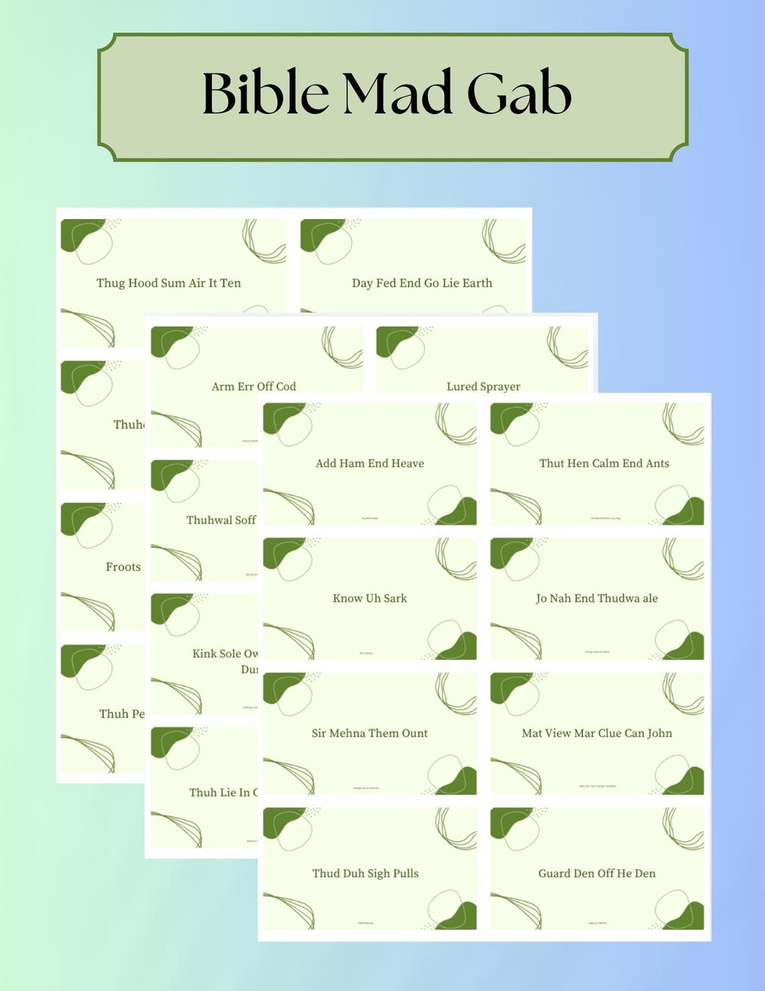 Bible Mad Gab Instant Download - Etsy