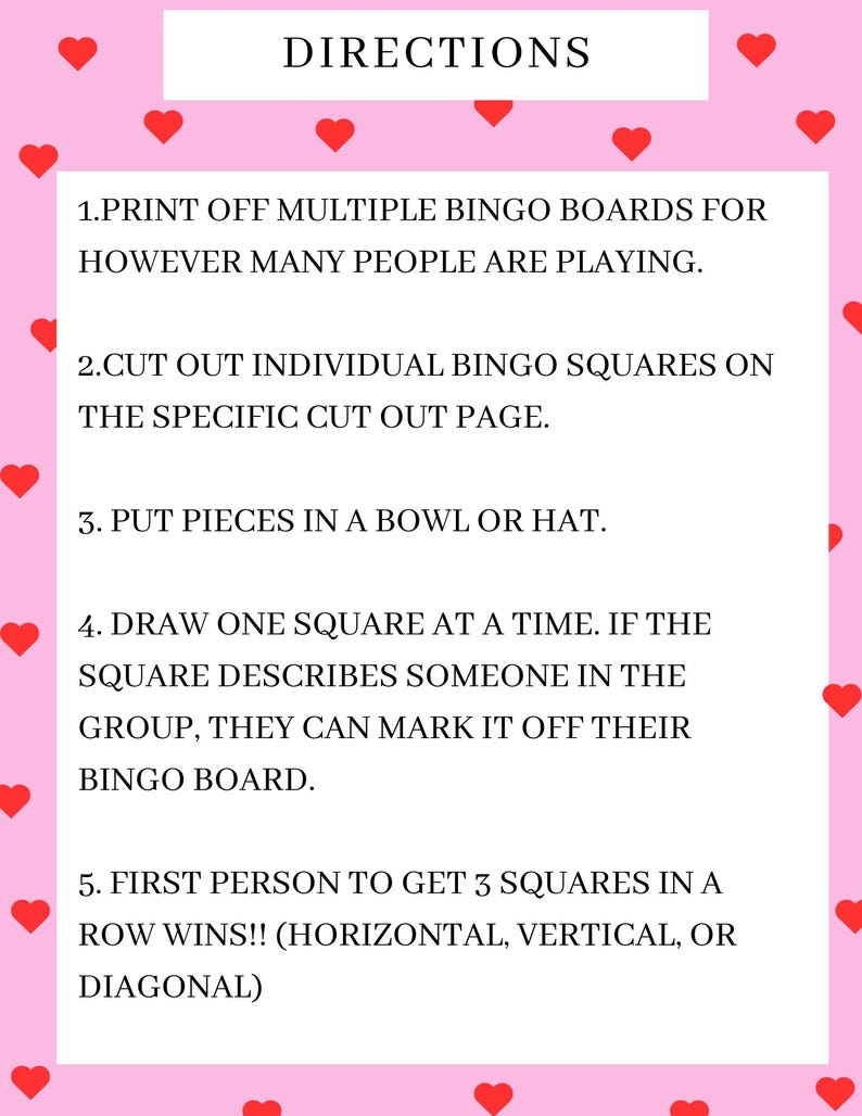 Galentine's Bingo Game Editable Template Valentine's Day - Etsy