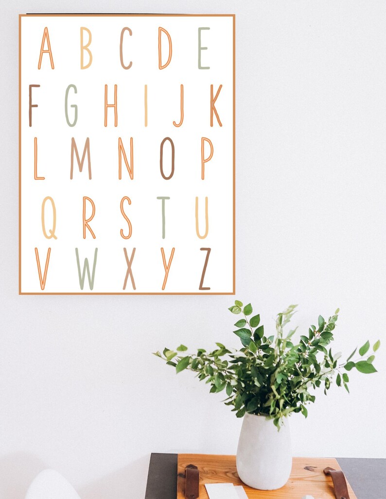 Neutral Alphabet Poster- Printable PDF - Etsy