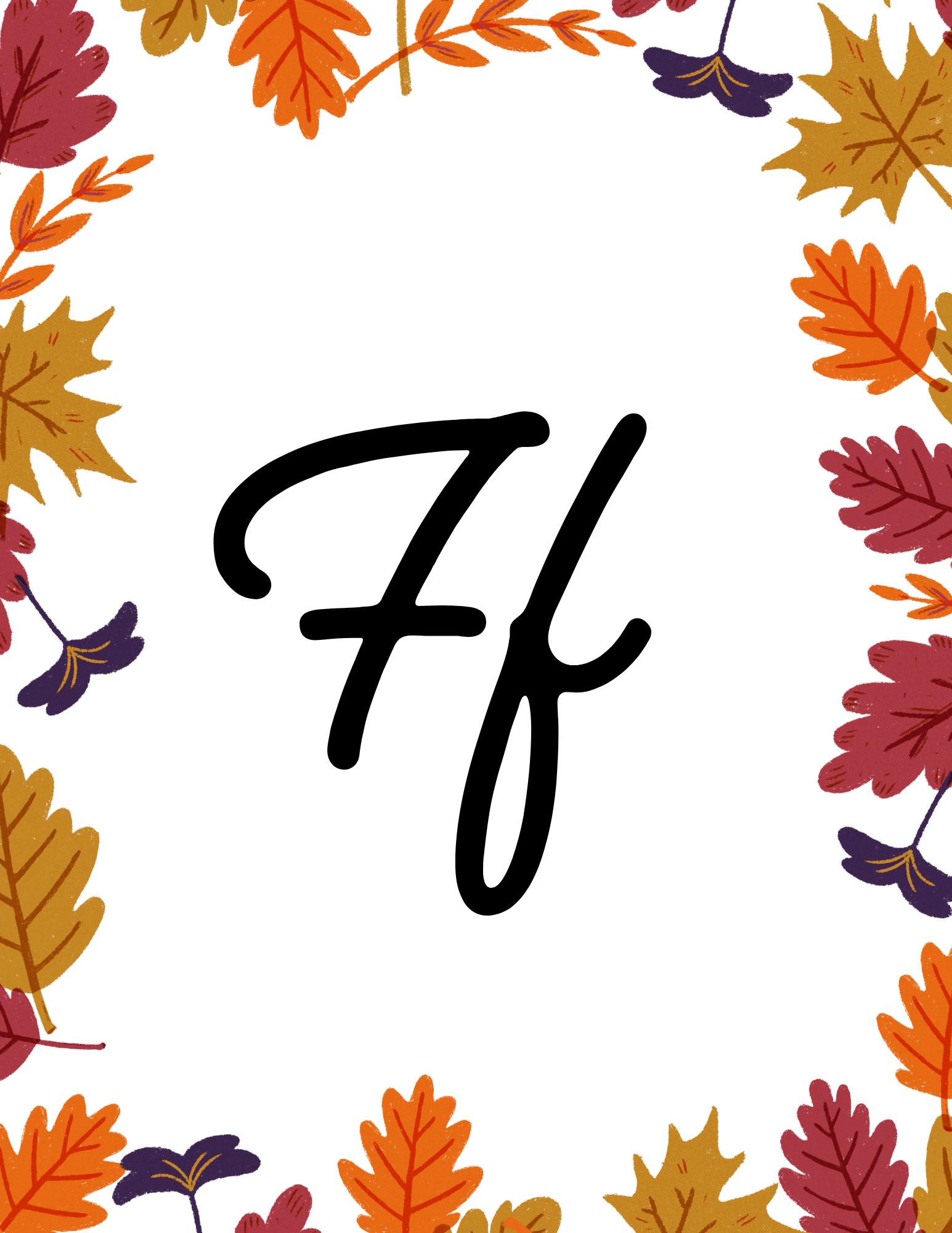 Fall Cursive Alphabet Poster Printable Autumn Themed Educational Decor ...