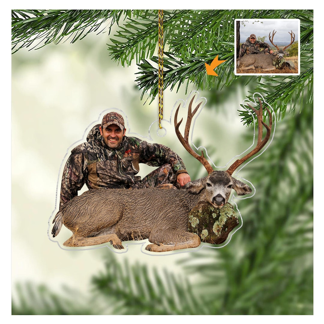 Custom Hunting Photo Ornament, Hunting Friend Gifts, Personalized ...