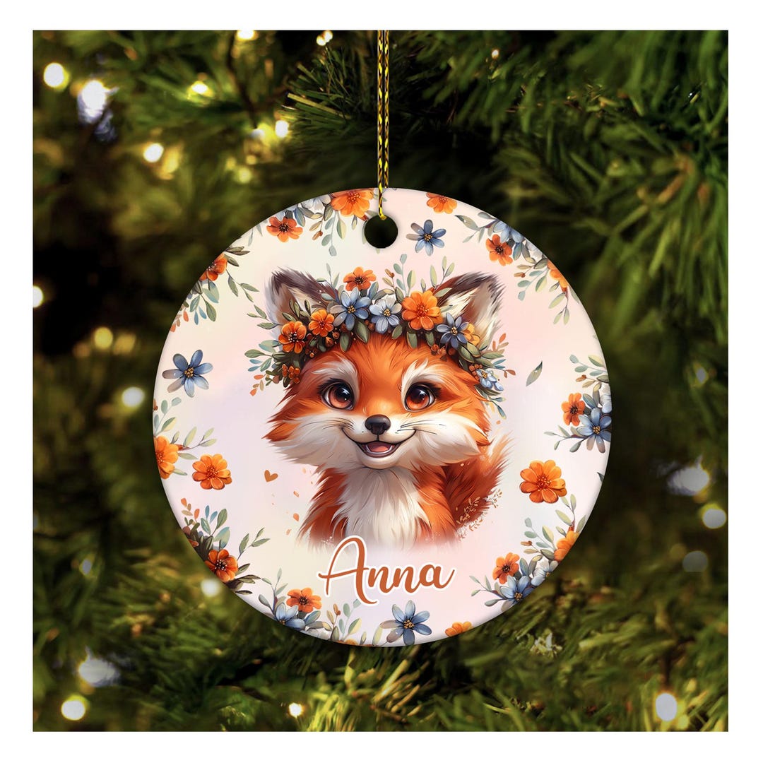 Personalized Fox Ornament, Fox Christmas Ornament, Ornament Gifts for ...
