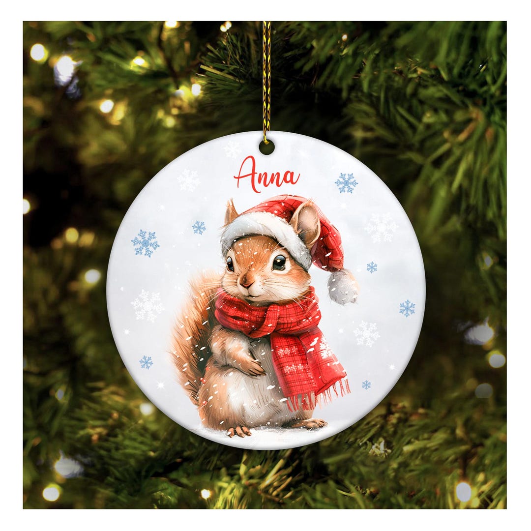 Personalized Squirrel Christmas Ornaments, Christmas Squirrel Ornament ...