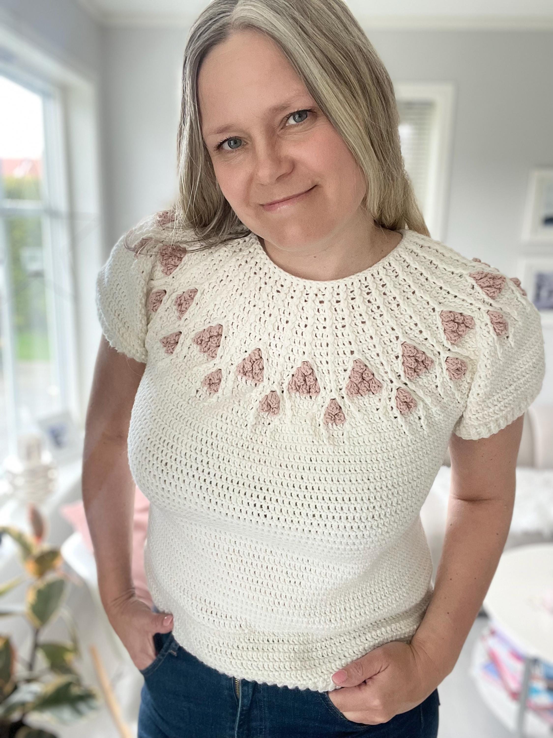 Tulip Sweater Crochet Pattern: Top-down Yoke (PDF Download) - Etsy UK