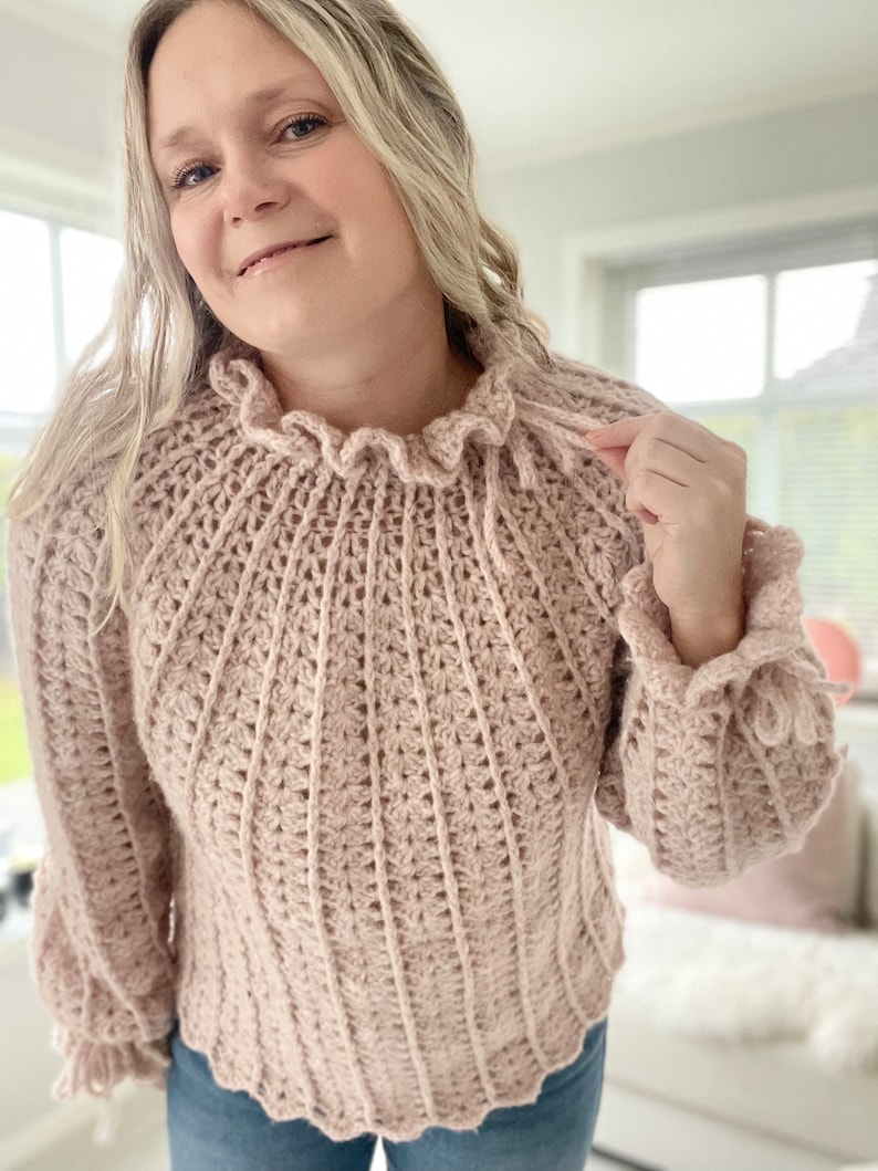 Bella Sweater Top Down Crochet Pattern Pdf Download - Etsy
