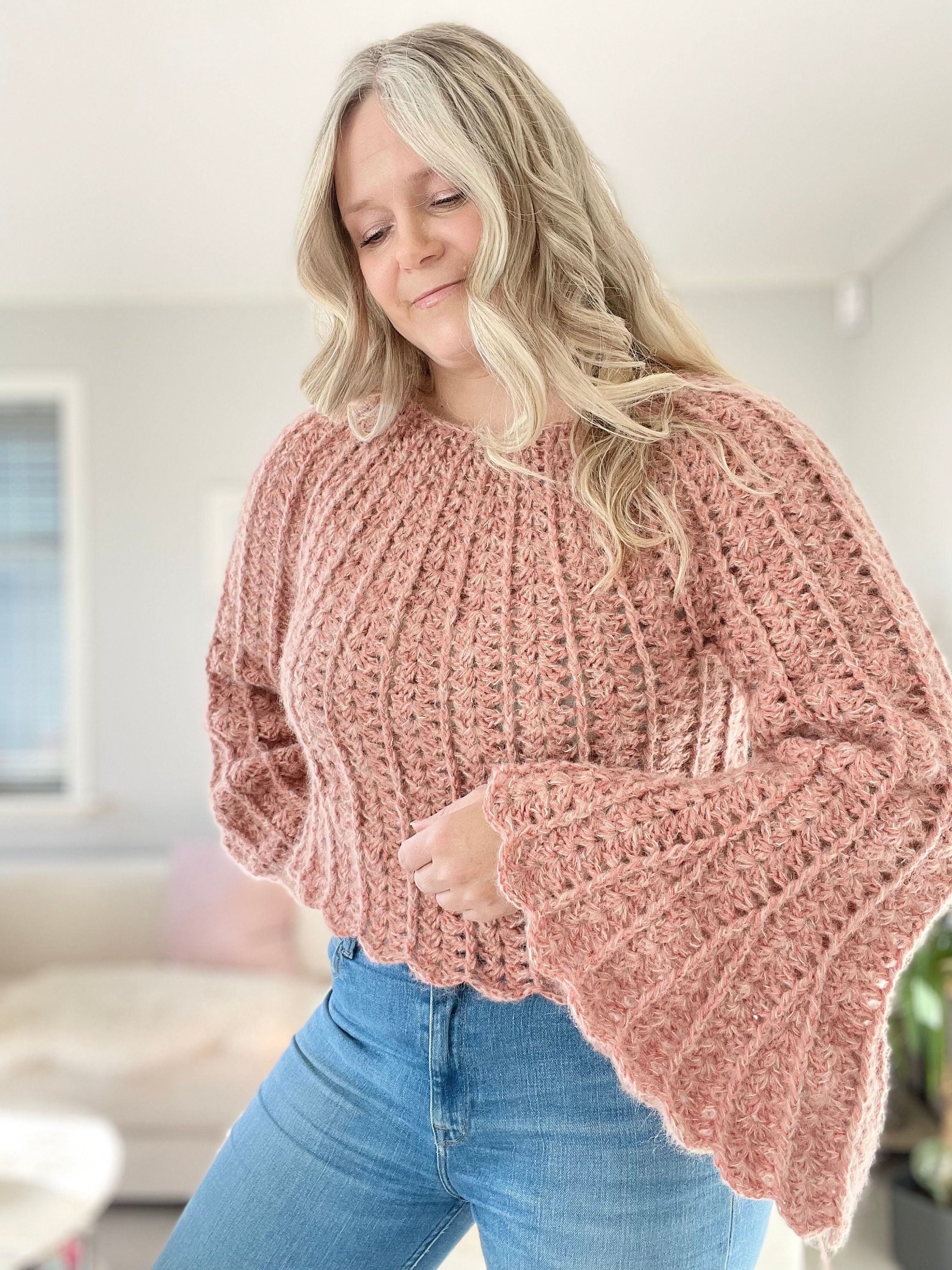Bella Sweater Top Down Crochet Pattern Pdf Download - Etsy