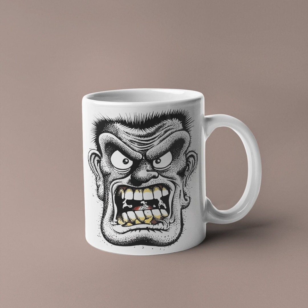 Fierce Angry Face Mug: Scary Halloween Coffee Cup - Etsy