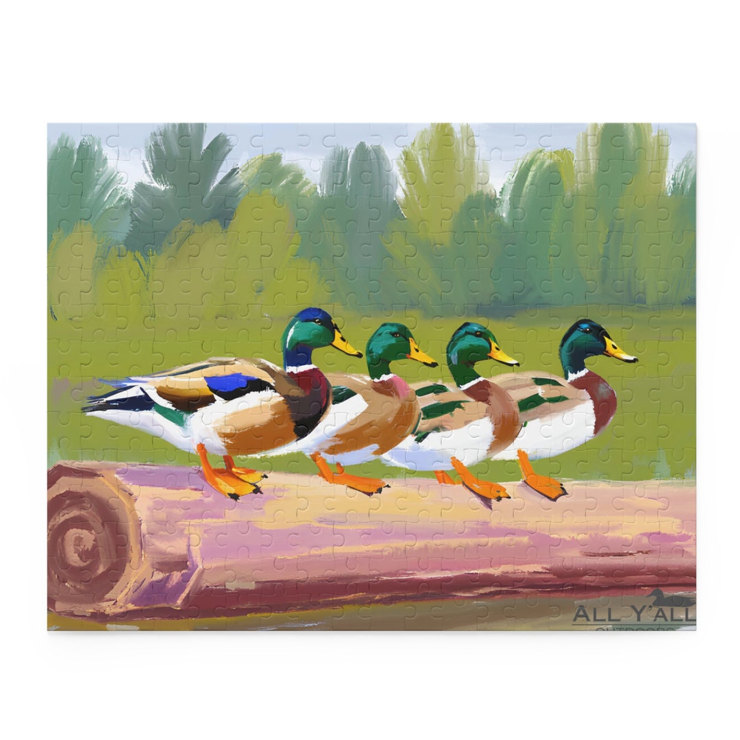 Ducks in a Row Puzzle whitetail Deer Puzzle 120, 252, 500-piece Ages 9 ...