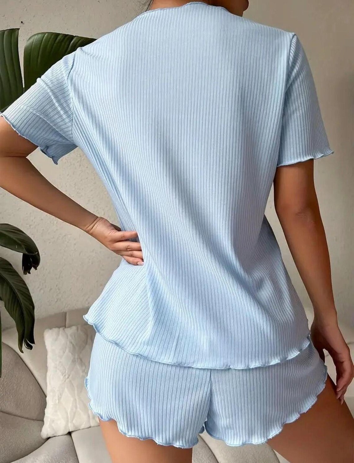 Bow Pajama Set — Cute Baby Blue Pajama Set, Gift İdea Pajamas - Etsy