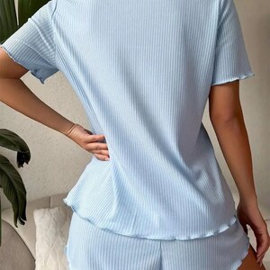 Cotton Bow Detail Pajama Set — Soft & Stylish Loungewear, Eco-friendly ...