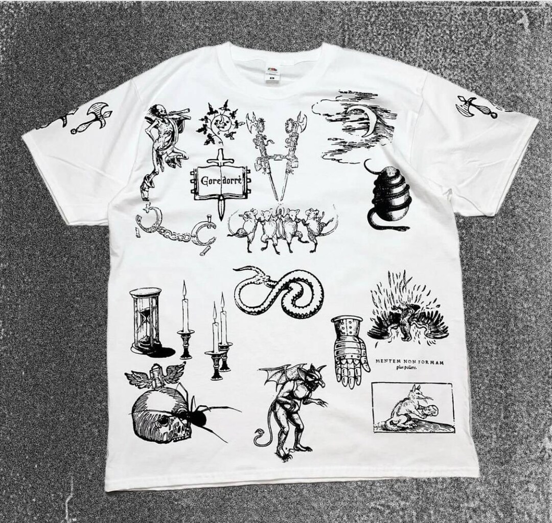 Medieval Custom T-shirt Dark Fantasy Dungeon Aesthetic Engraving Print ...