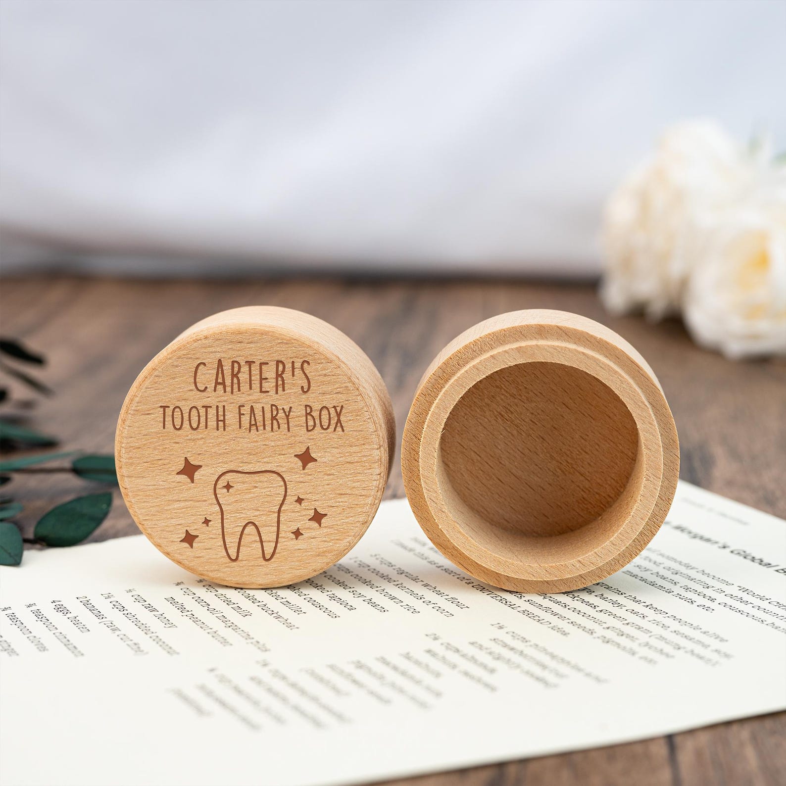 Engraved Tooth Fairy Box, Personalized Name Wood Tooth Fairy Keepsake ...