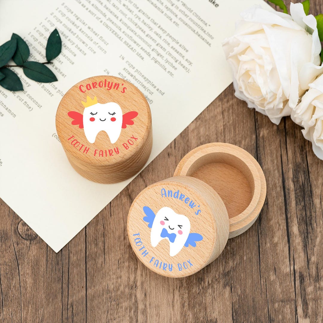 Personalized Baby Tooth Box,custom Wooden Tooth Fairy Box Gifts,first ...