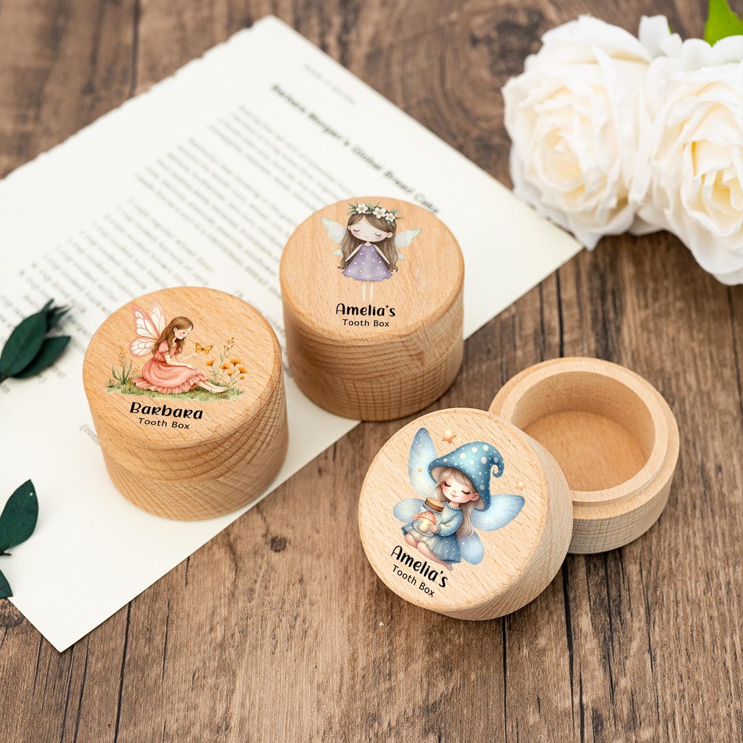 Personalised Wooden Tooth Fairy Coin Box,girl Tooth Box Keepsake,baby ...