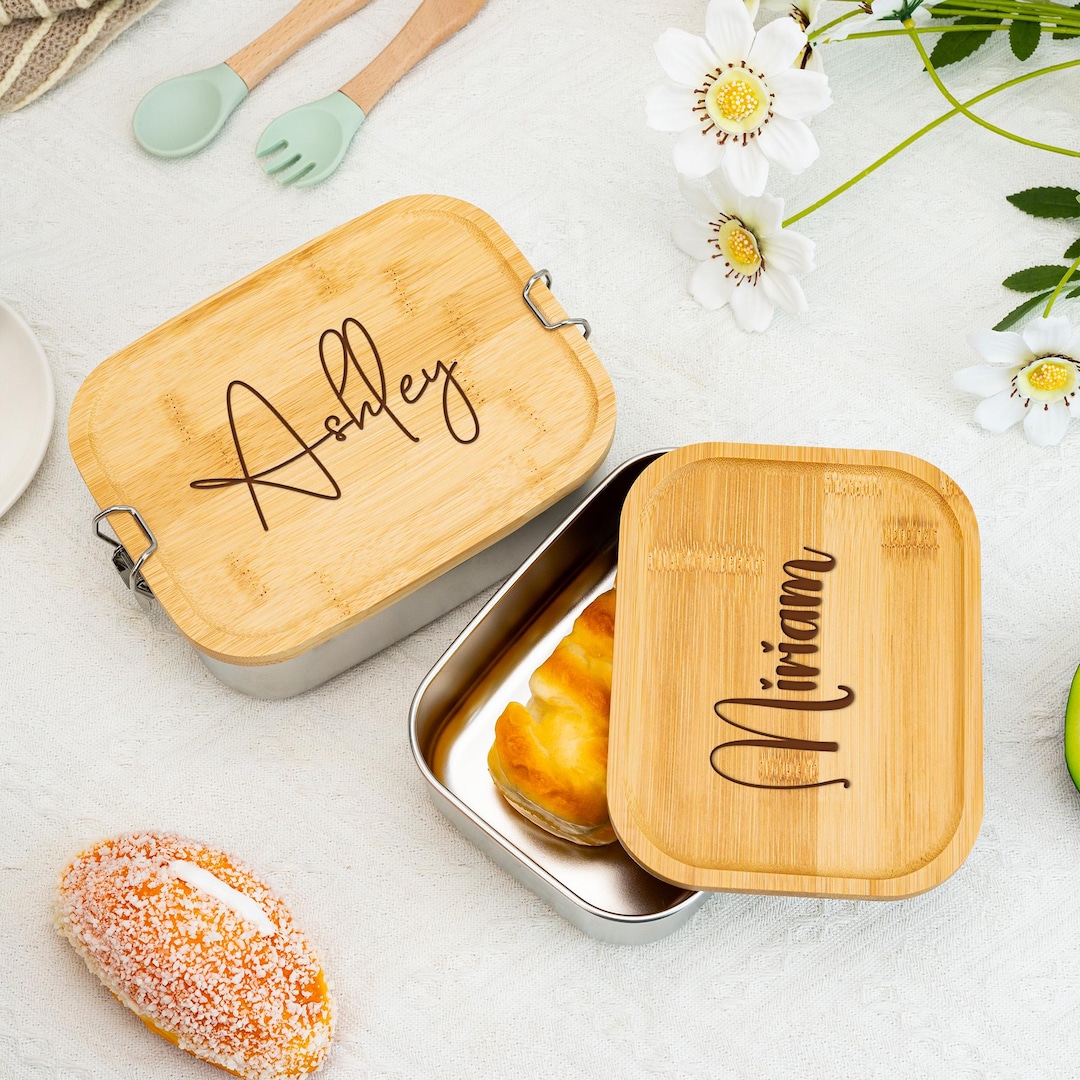 Personalized Lunch Box With Name Engraved Snack Box for Children Snack ...
