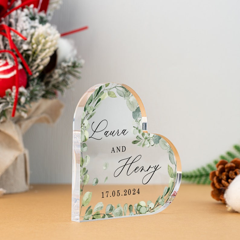 Personalized Couple Acrylic Plaque,anniversary Acrylic Heart Plaque ...