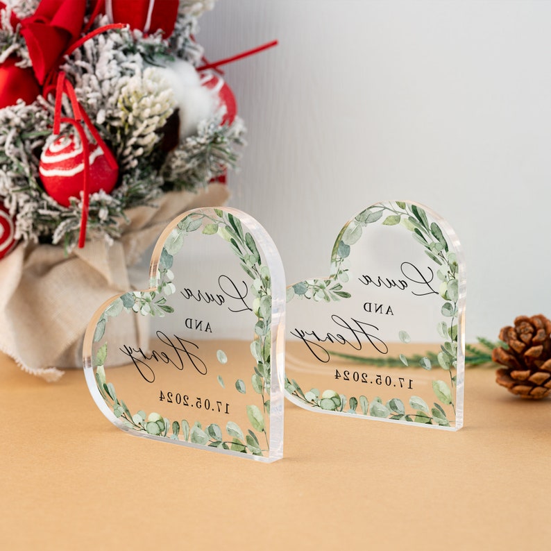 Personalized Couple Acrylic Plaque,anniversary Acrylic Heart Plaque ...