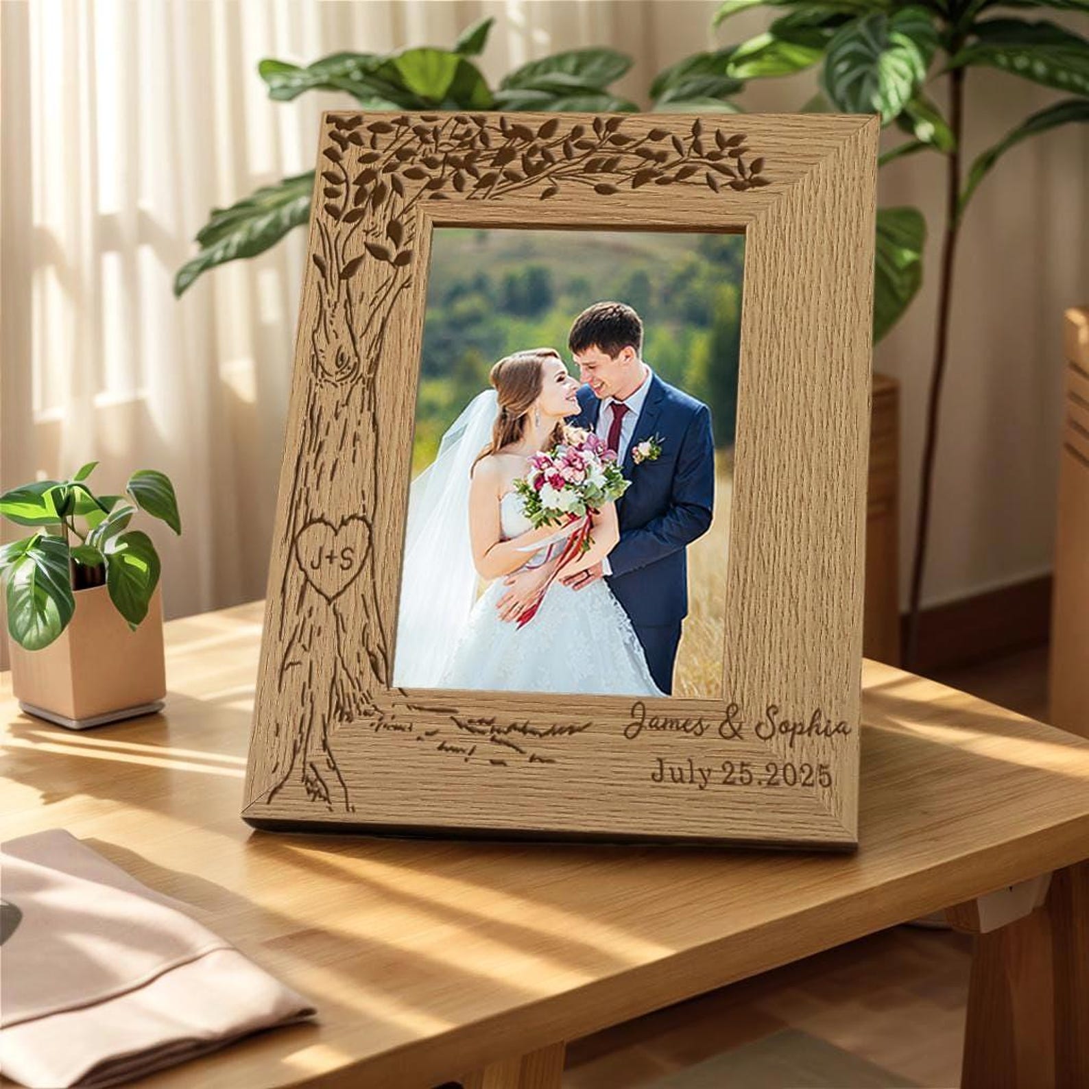 Personalized Wedding Photo Frame,custom Engraved Picture Frame,photo ...