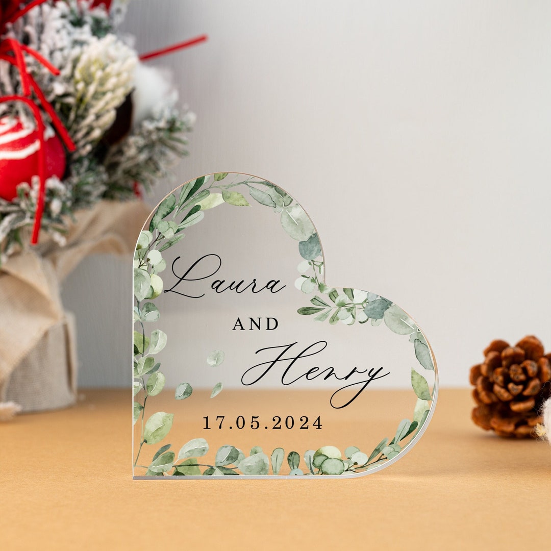 Personalized Couple Acrylic Plaque,anniversary Acrylic Heart Plaque ...