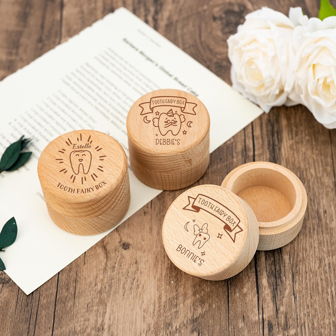 Engraved Tooth Fairy Box, Personalized Name Wood Tooth Fairy Keepsake ...