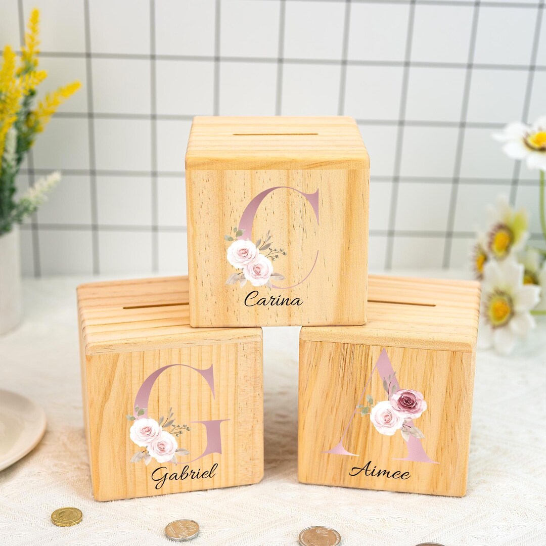 Money Box Girl,money Box Personalized,baptism Gift Girl,piggy Bank ...