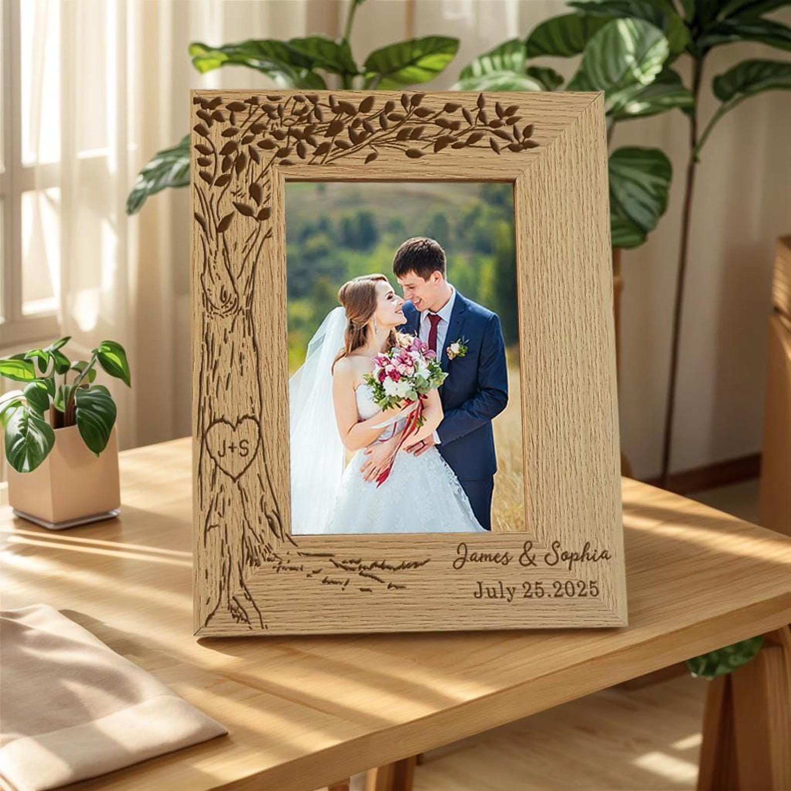 Personalized Wedding Photo Frame,custom Engraved Picture Frame,photo ...