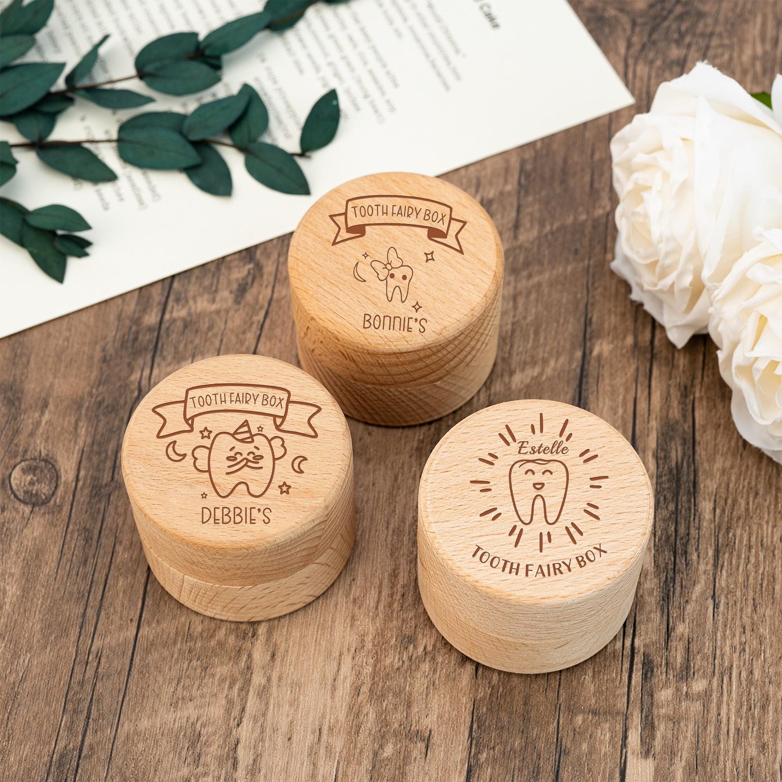 Engraved Tooth Fairy Box, Personalized Name Wood Tooth Fairy Keepsake ...
