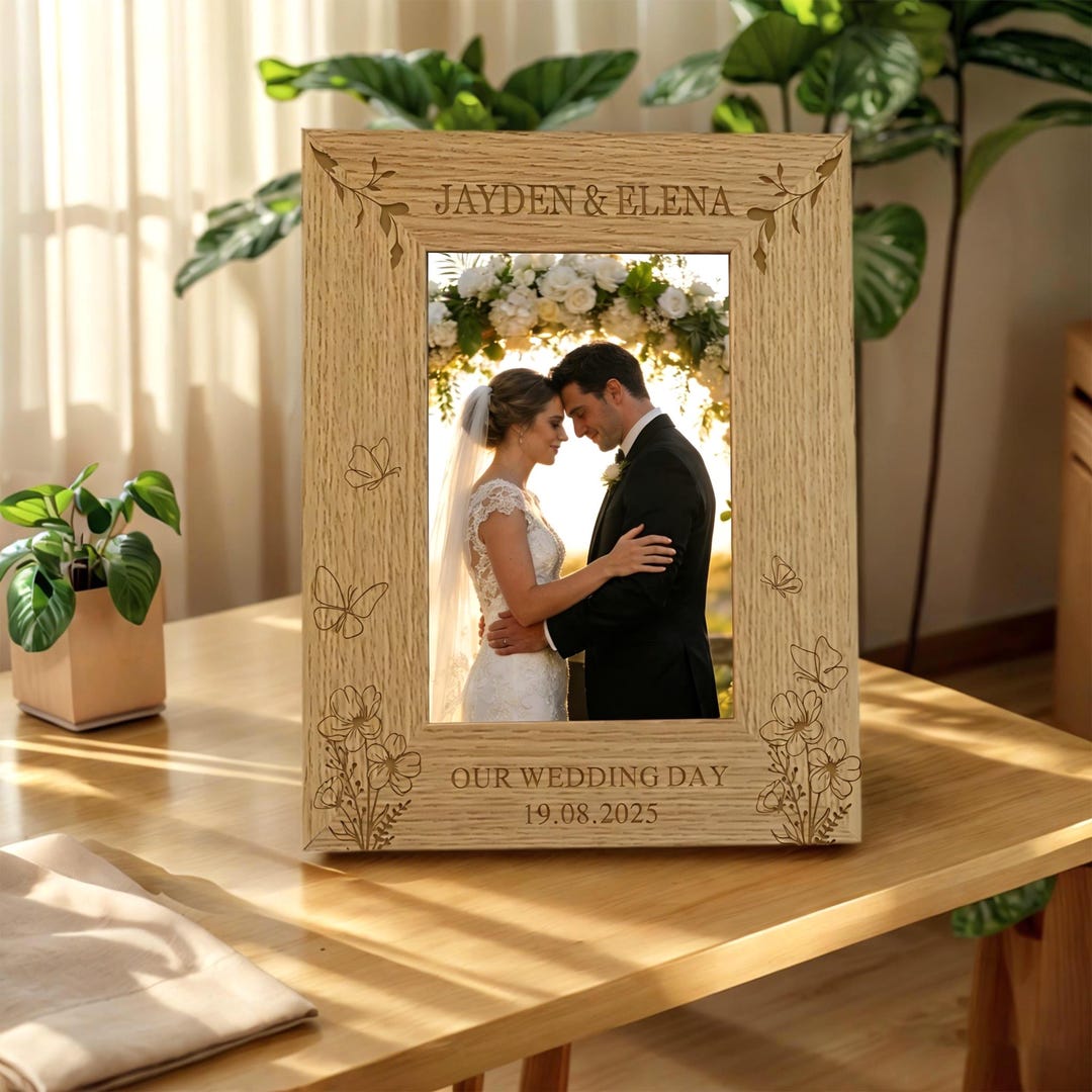 Custom Wedding Photo Frame Personalized Wedding Gift for Newlyweds ...