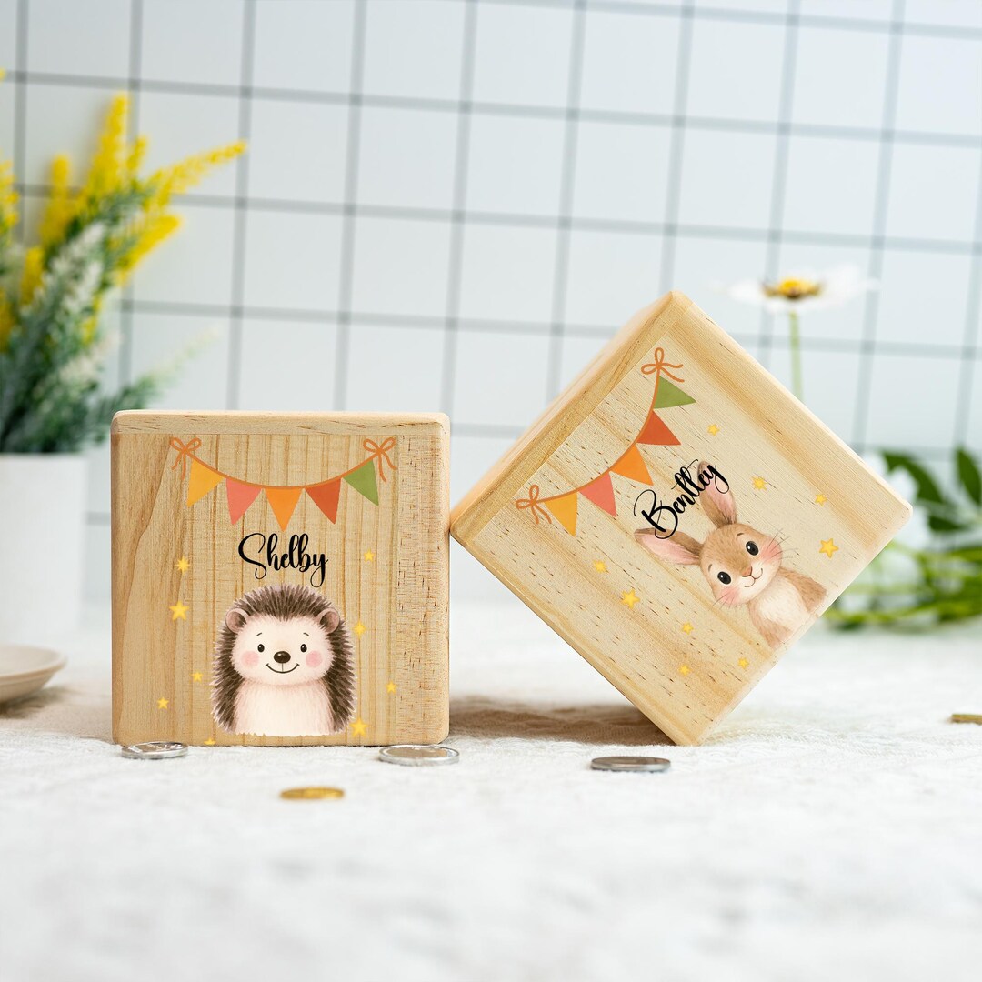 Custom Money Box for Children Personalized Animal Money Box,wooden ...