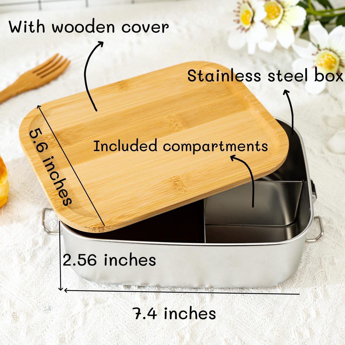 Personalised Flowers Lunch Box Custom Name Stainless Steel Lunch Box ...