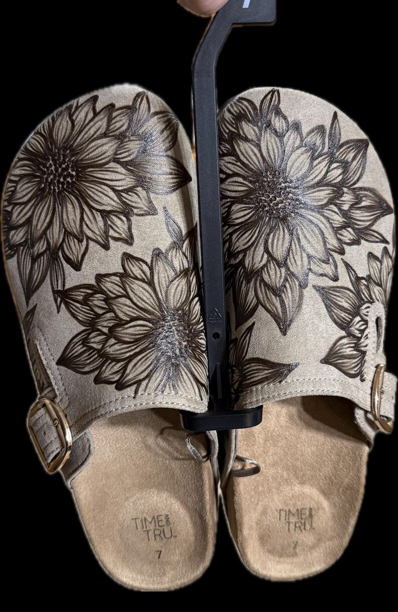 Burned Clogs With Sunflower Design - Size 7 - Etsy
