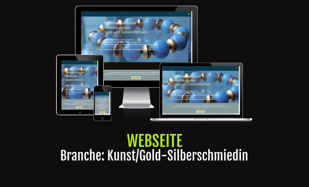 MOBIRISE Website Template, Template for a Jewelry Designer, Gold and ...