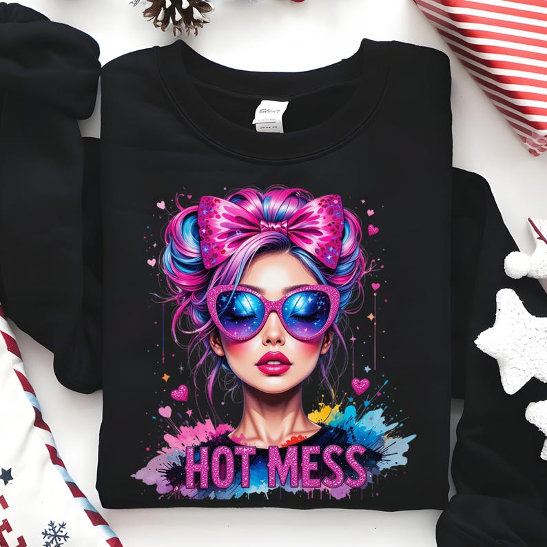 Hot Mess Mom PNG Bundle: Glitter Leopard Sublimation Designs (digital ...